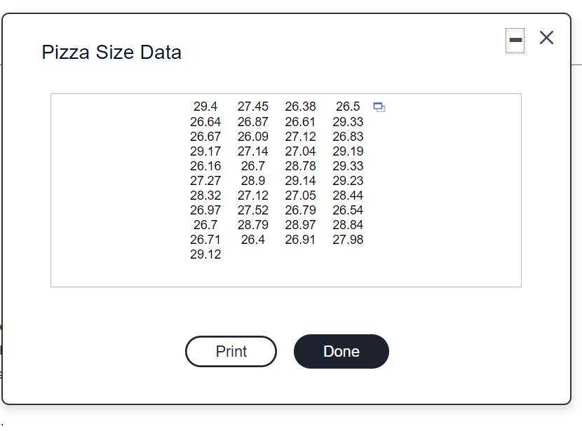 Solved In a statistical magazine, a sample of pizzas from a | Chegg.com