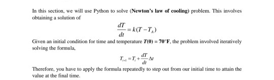 Solved In this section, we will use Python to solve | Chegg.com