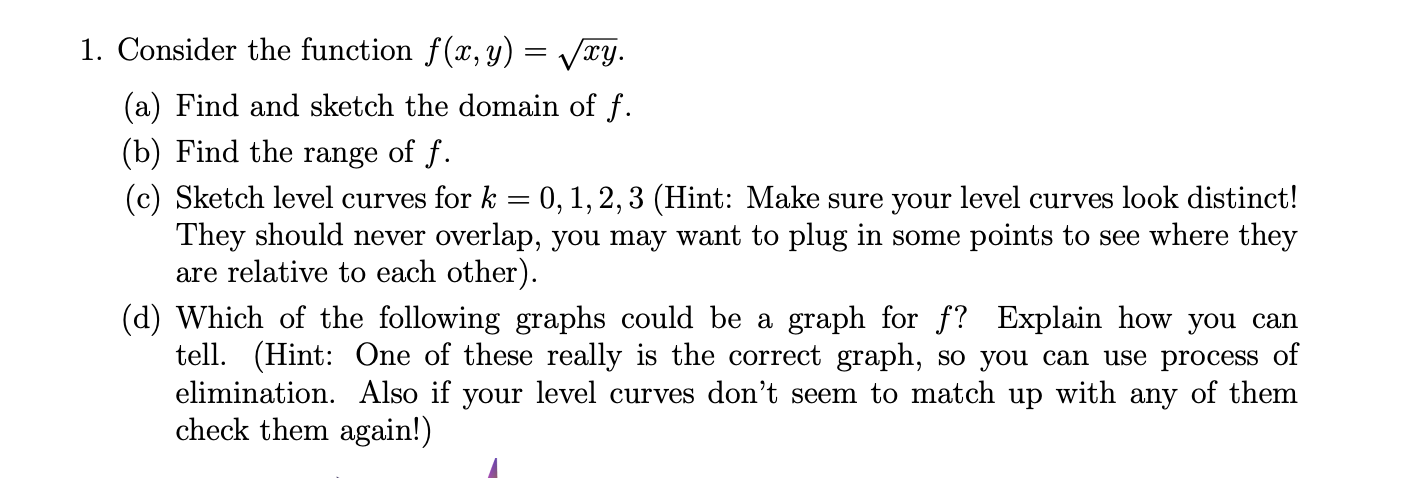 Solved 1 Consider The Function F X Y Sqrt{x Y}