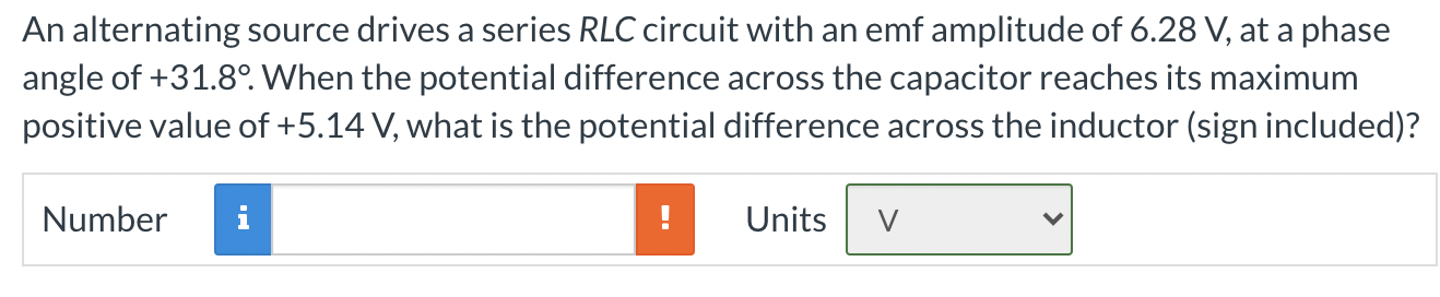 Solved An alternating source drives a series RLC circuit | Chegg.com