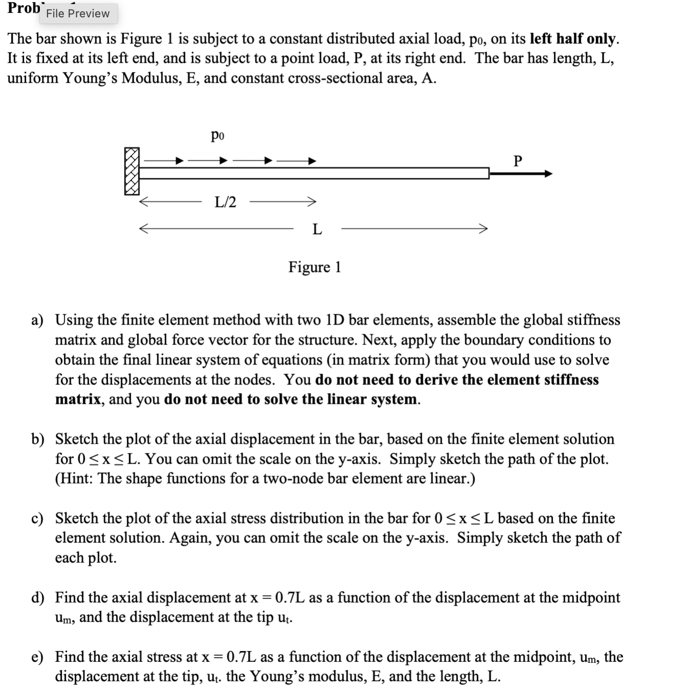 Solved Prob ?File Preview The bar shown is Figure 1 ﻿is | Chegg.com
