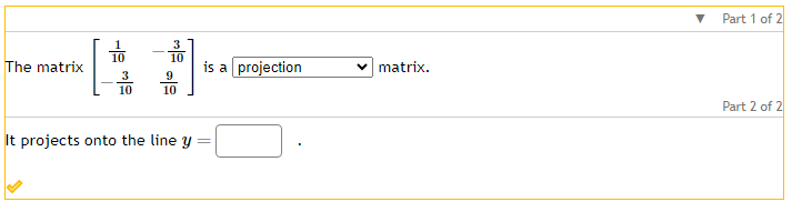 The matrix [101−103−103109] is a matrix. It projects | Chegg.com