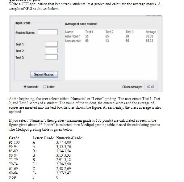 Solved Write a GUI application that keep track students' | Chegg.com