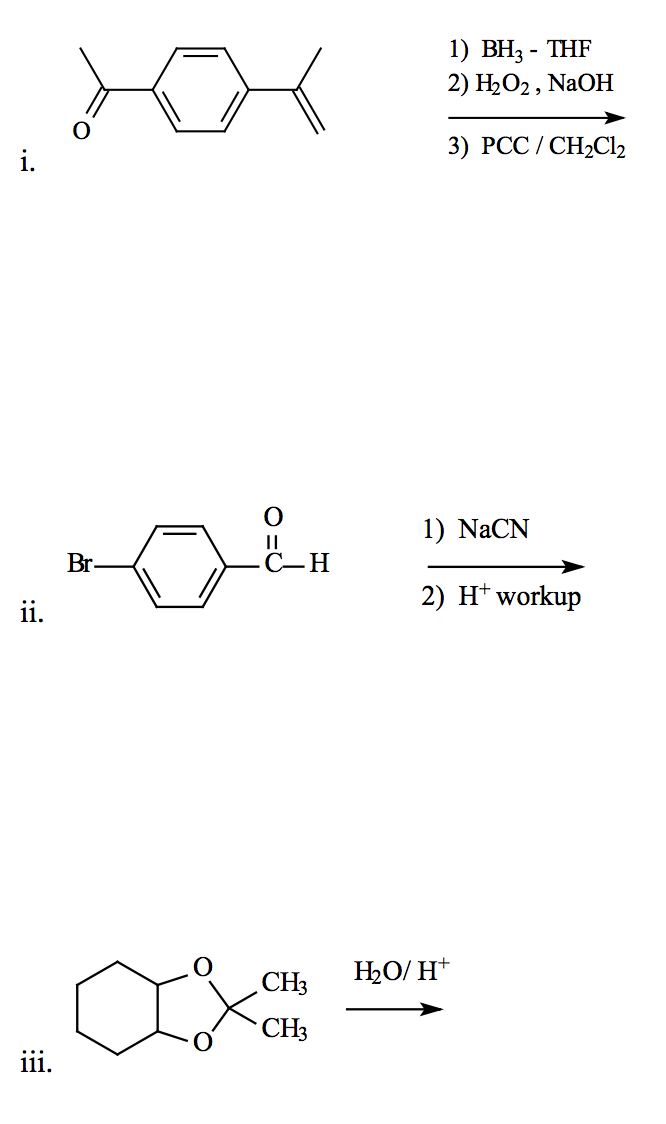 Solved 1) BHz - THF 2) H2O2, NaOH i . 3) PCC / CH2Cl2 1) | Chegg.com