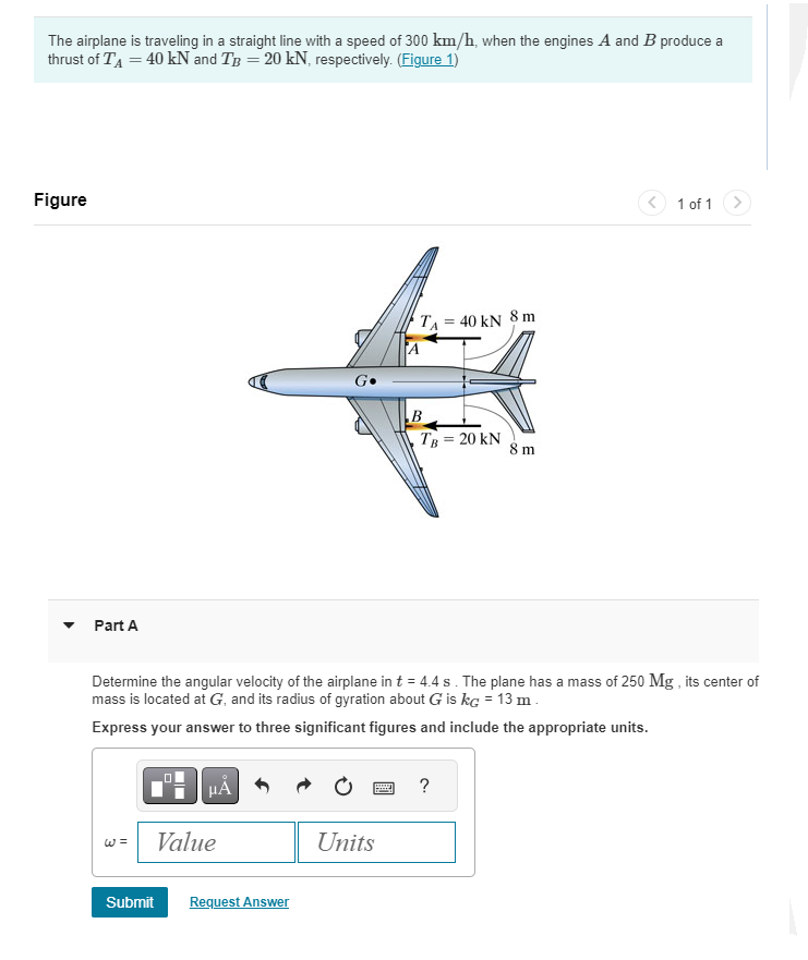 The airplane is traveling in a straight line with a | Chegg.com