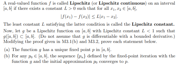 Solved A real-valued function f is called Lipschitz (or | Chegg.com