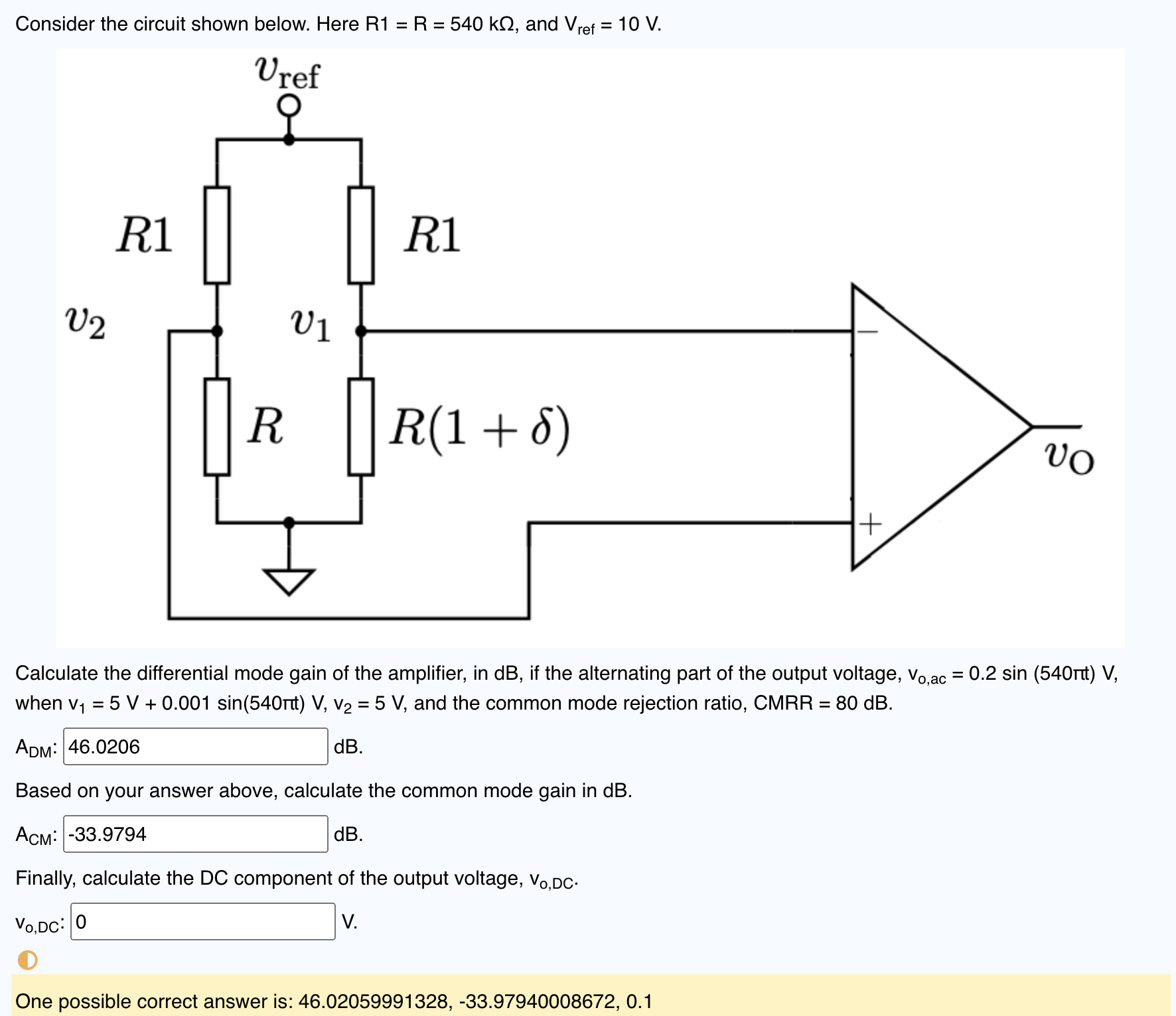 Solved Calculate the differential mode gain of ﻿the | Chegg.com