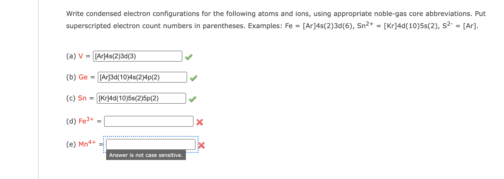 Solved Write condensed electron configurations for the | Chegg.com
