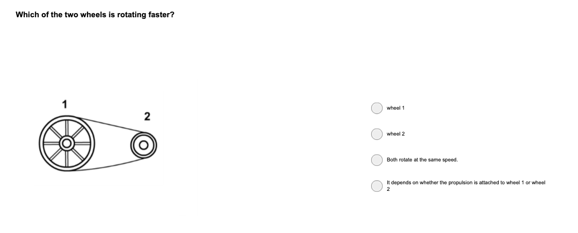 Solved Which of the two wheels is rotating faster? wheel 1 | Chegg.com