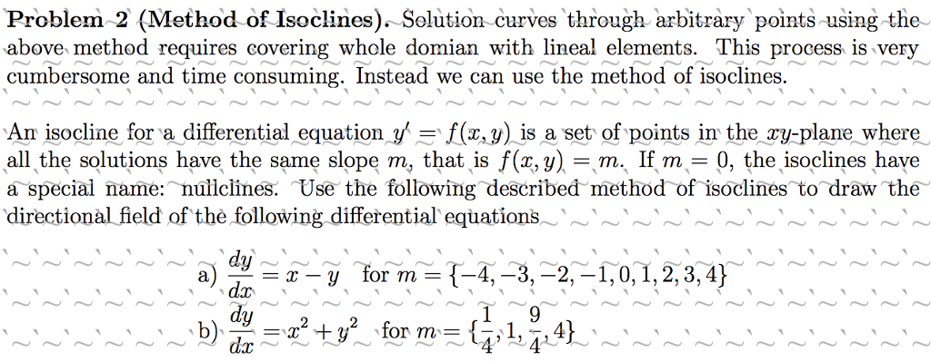 Solved Problem 2 (Method of Isoclines). Solution curves | Chegg.com