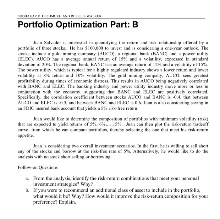 Using an Excel optimization model, what are the | Chegg.com