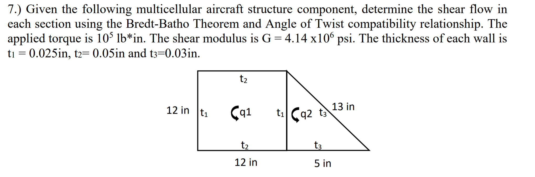 Solved 7.) Given the following multicellular aircraft | Chegg.com