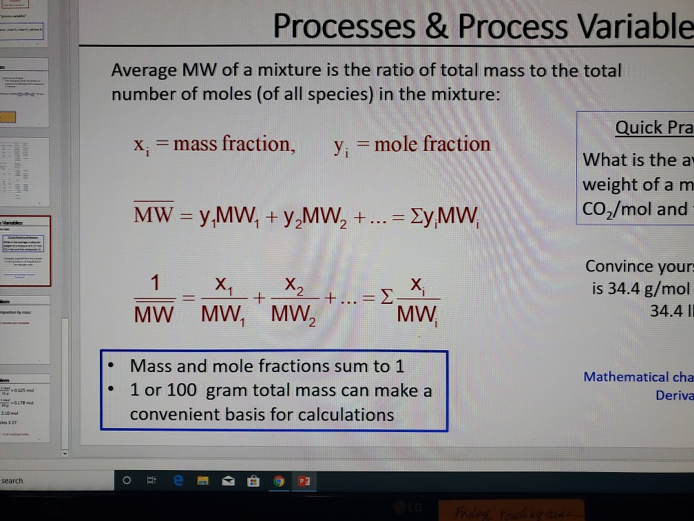 Solved Processes & Process Variable Average MW of a mixture | Chegg.com