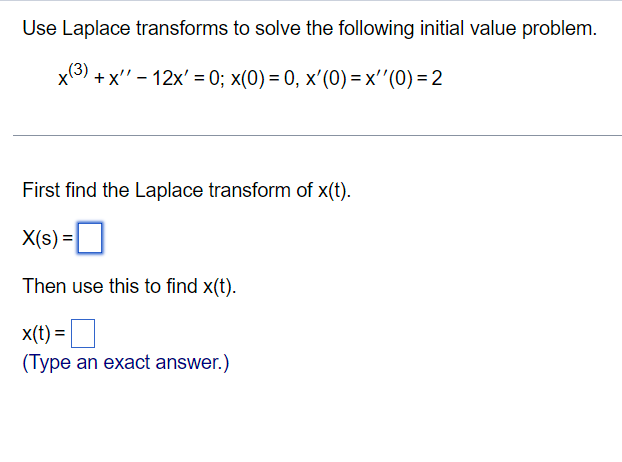 Solved Use Laplace transforms to solve the following initial | Chegg.com