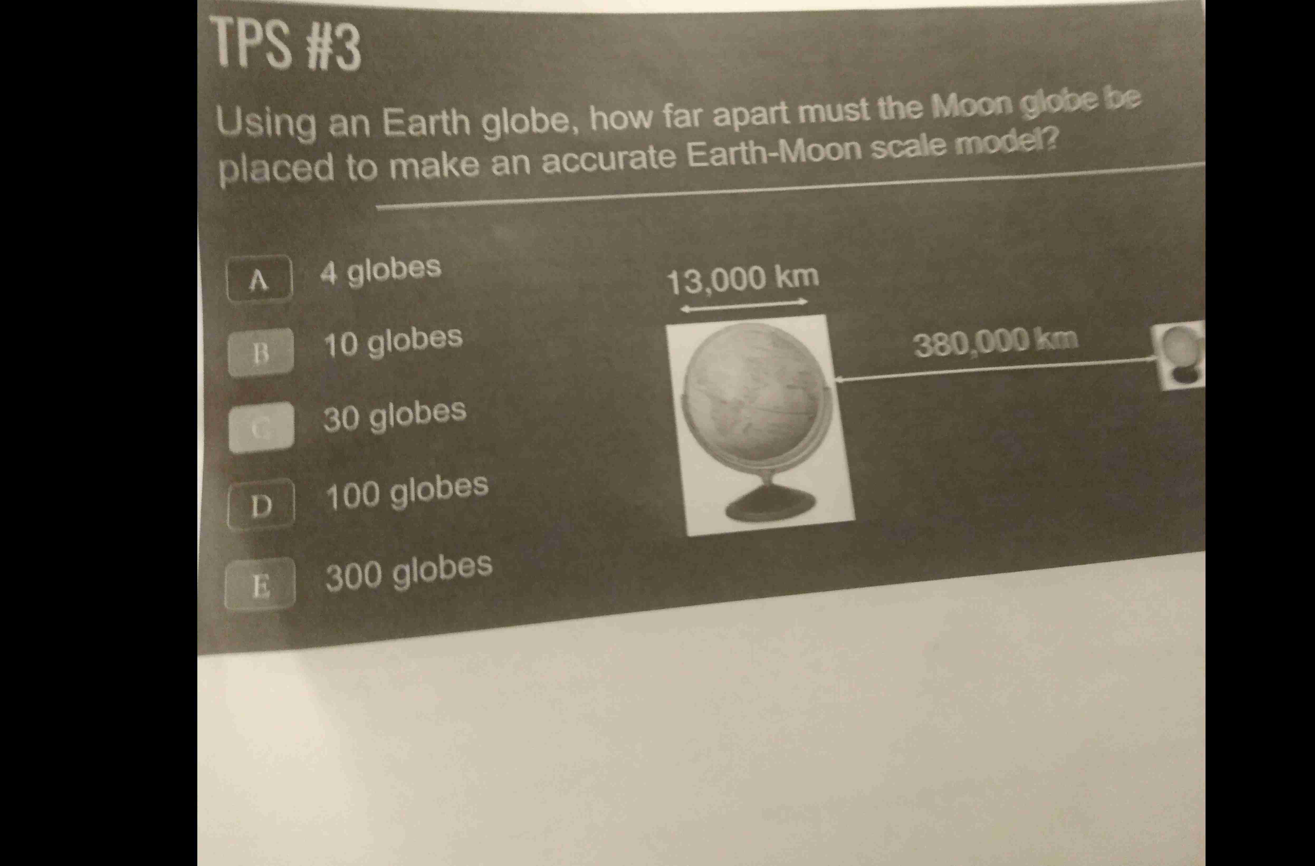 Solved TPS #3Using an Earth globe, how far apart must the | Chegg.com