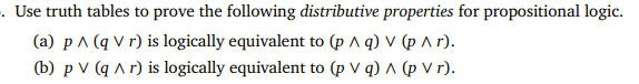 Solved Use truth tables to prove the following distributive | Chegg.com