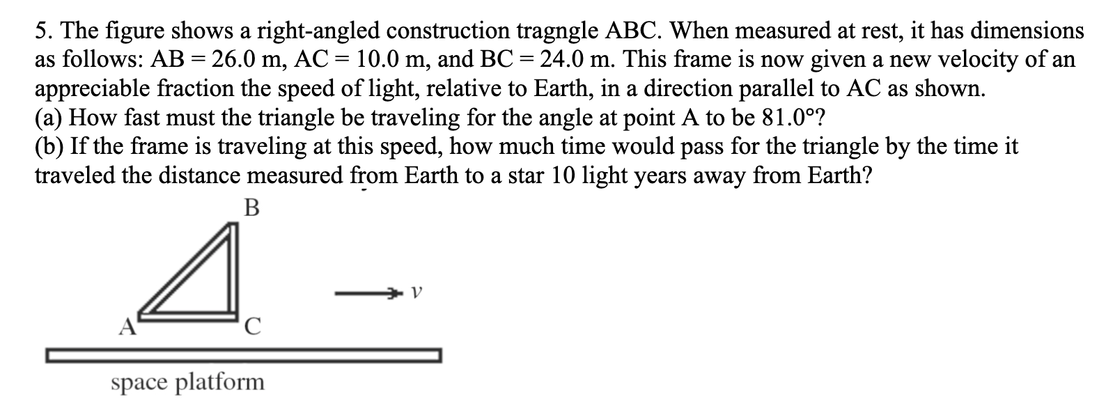Solved 5. The figure shows a right-angled construction | Chegg.com