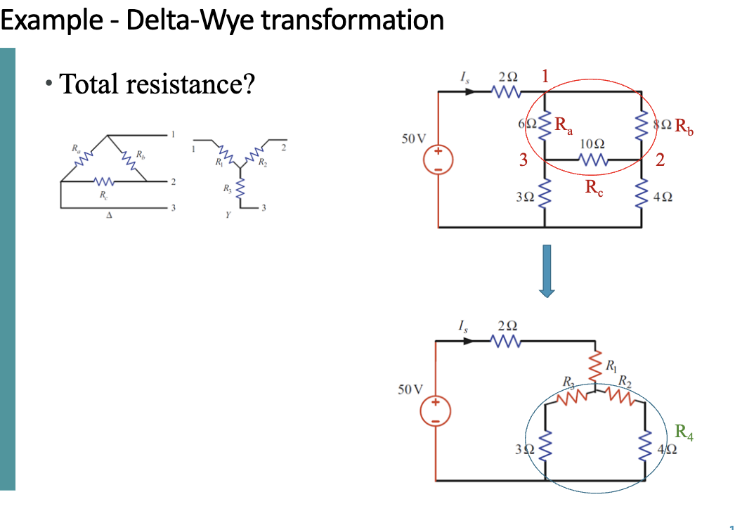 Solved Use a Delta-Wye tranformation to convert to the first | Chegg.com
