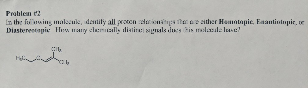 Solved In the following molecule, identify all proton | Chegg.com