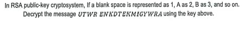 Solved In RSA public-key cryptosystem, If a blank space is | Chegg.com