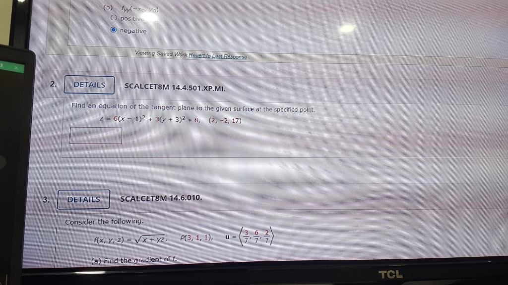 Solved (b) fyl-XoY) O positive o negative Viewing Saved Work | Chegg.com