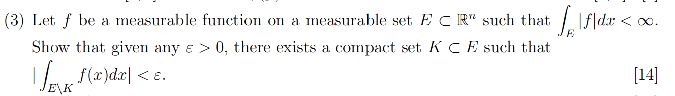 Solved (3) Let f be a measurable function on a measurable | Chegg.com