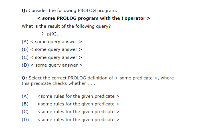 Solved Q: Consider the following PROLOG program: Solved Q: Consider the following PROLOG program: