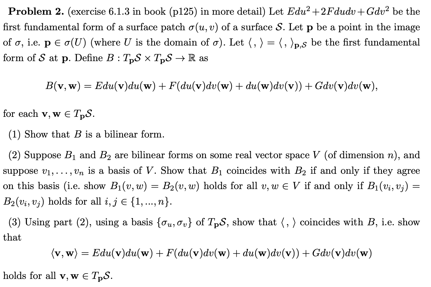 Problem 2. (exercise 6.1.3 in book (p125) in more | Chegg.com