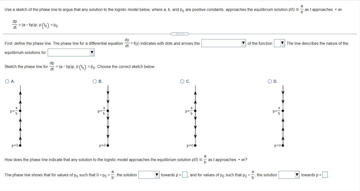 Solved Use a sketch of the phase line to argue that any | Chegg.com