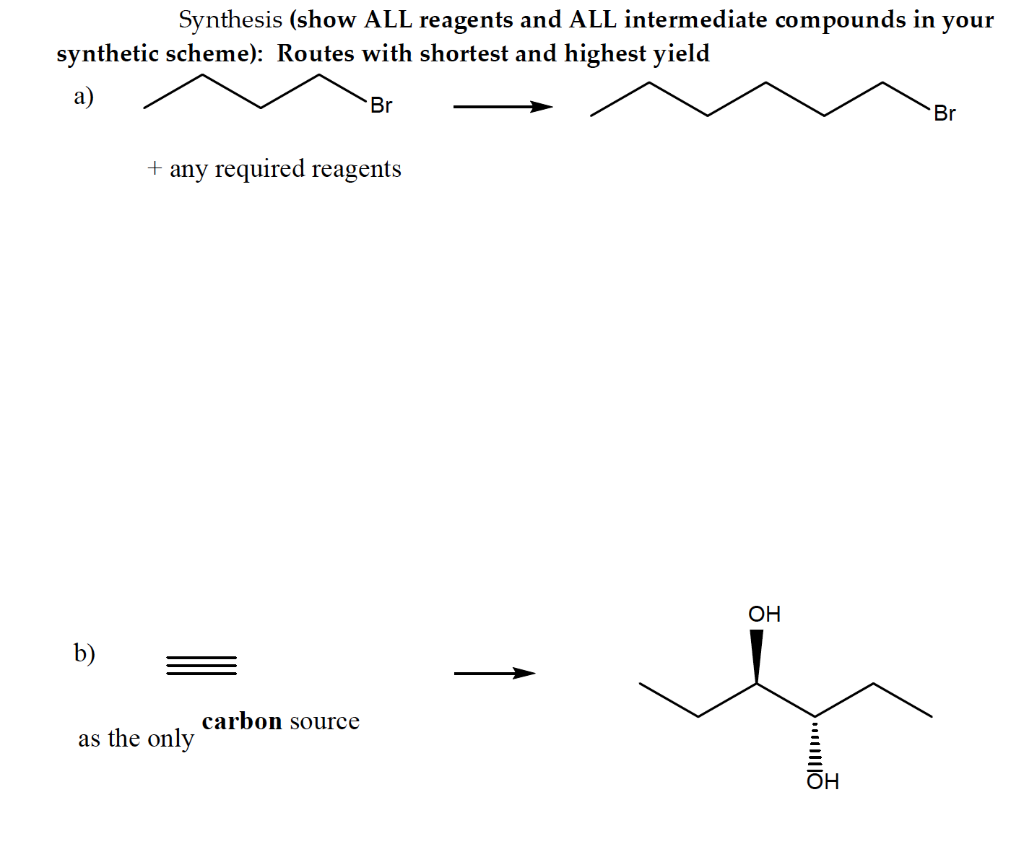 Solved Synthesis (show ALL reagents and ALL intermediate | Chegg.com