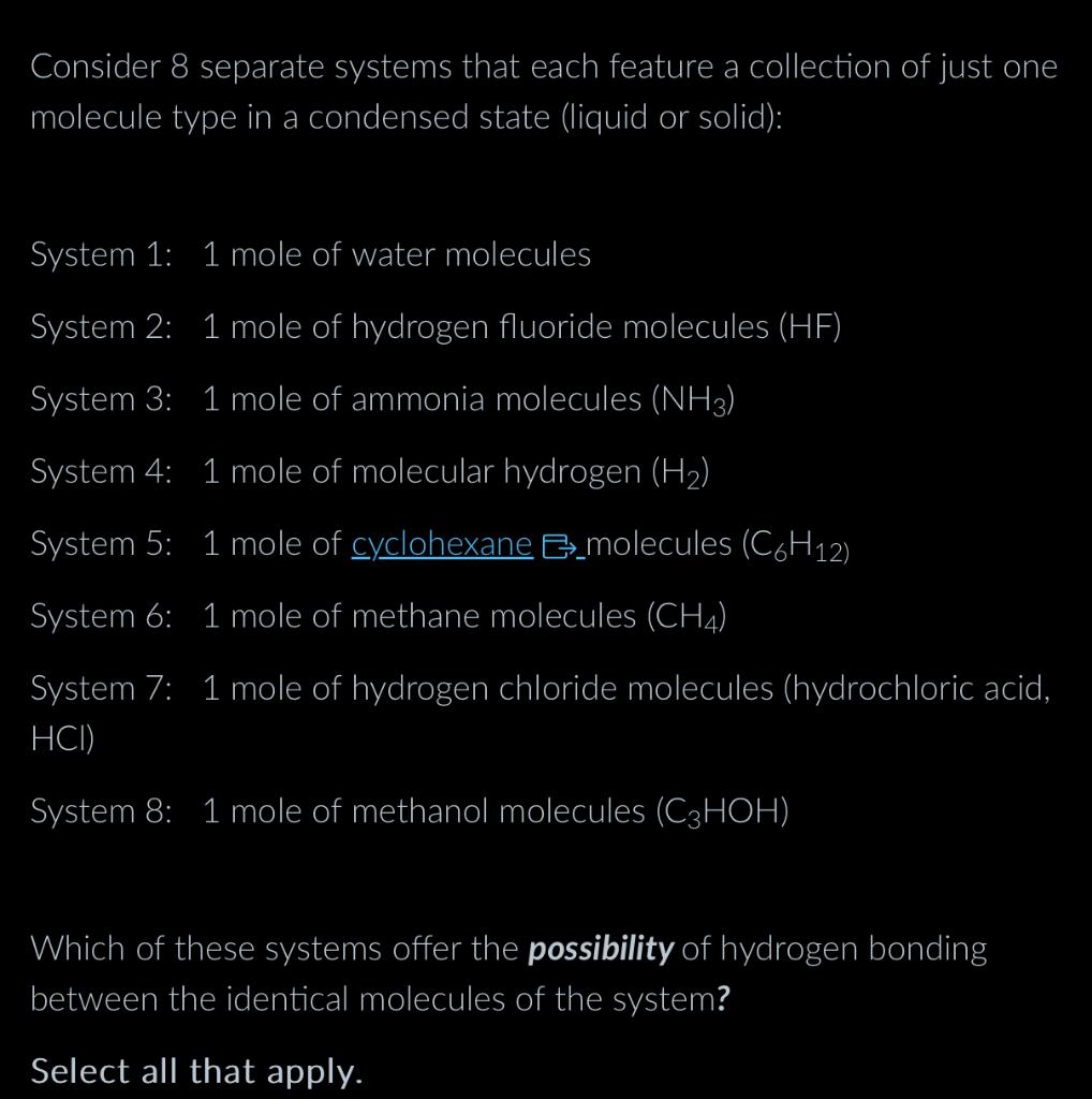 Solved Consider 8 separate systems that each feature a | Chegg.com