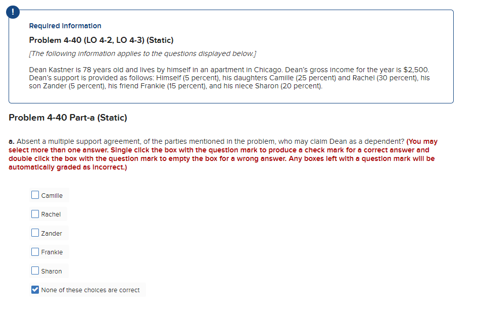 Solved Required Information Problem 4-40 (LO 4-2, LO 4-3) | Chegg.com