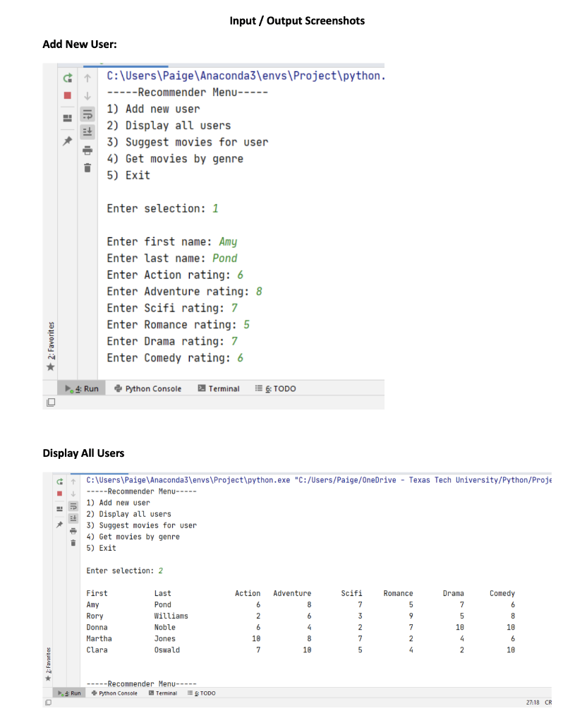 Movie Recommender Scenario: You have been tasked with | Chegg.com