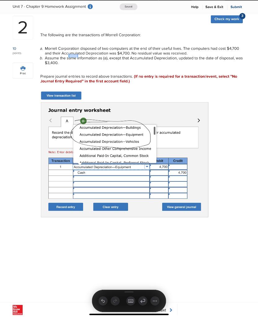 Solved Unit 7 - Chapter 9 Homework Assignment i Saved Help | Chegg.com