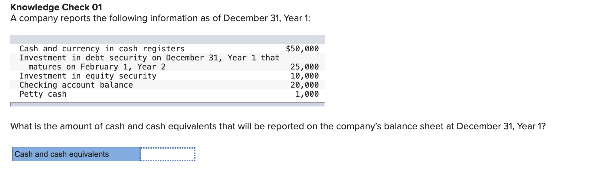 Solved Knowledge Check 01 A company reports the following | Chegg.com