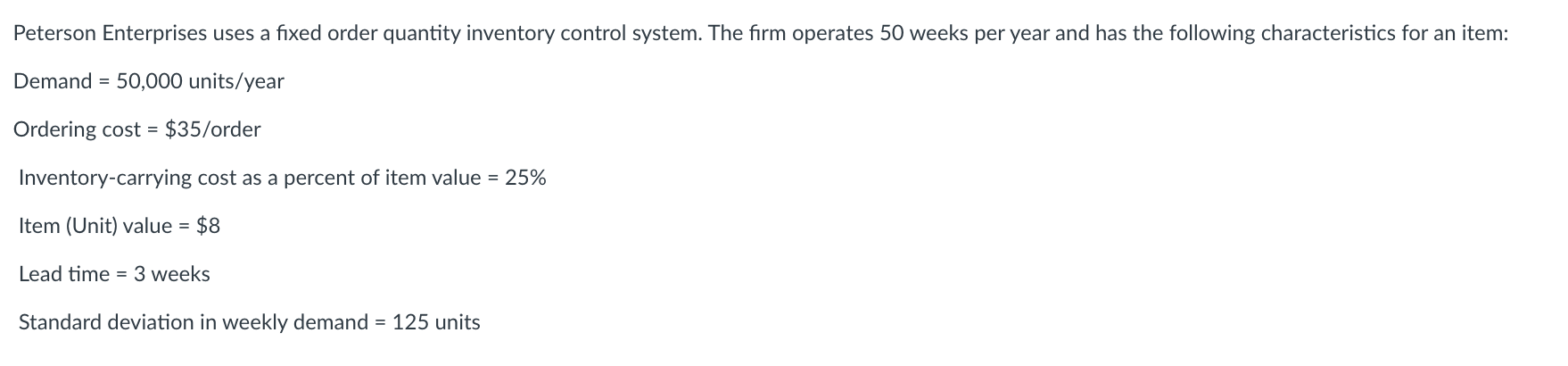 Solved A. Calculate economic order quantity (EOQ) B. If | Chegg.com