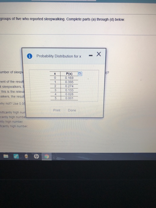 Solved The accompanying table describes the random variable | Chegg.com