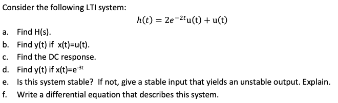 Solved Consider the following LTI system: | Chegg.com
