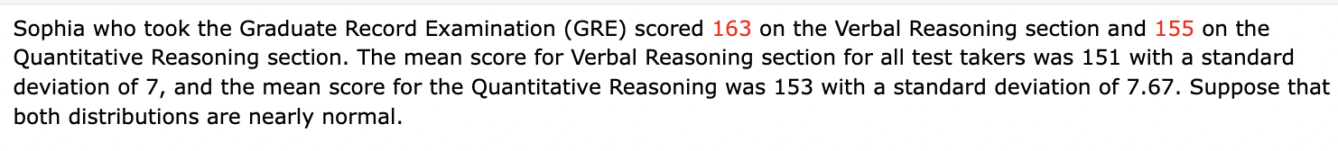 Solved Sophia who took the Graduate Record Examination (GRE) | Chegg.com