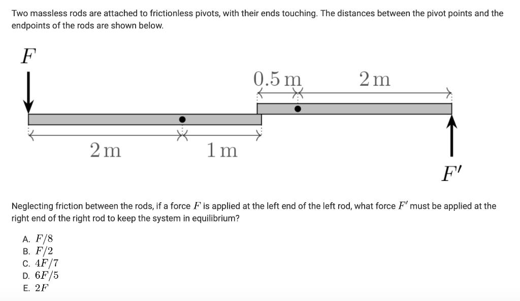 Solved Two massless rods are attached to frictionless | Chegg.com