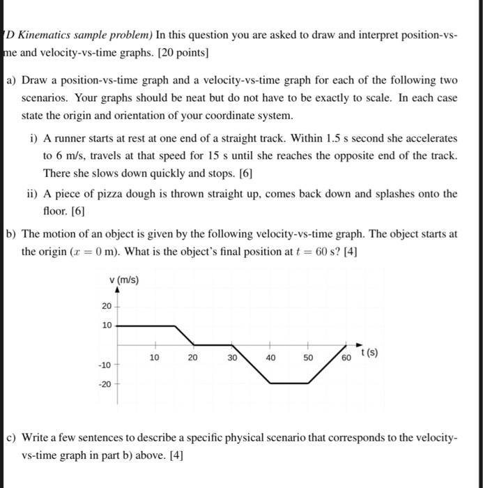 Solved D Kinematics sample problem) In this question you are | Chegg.com
