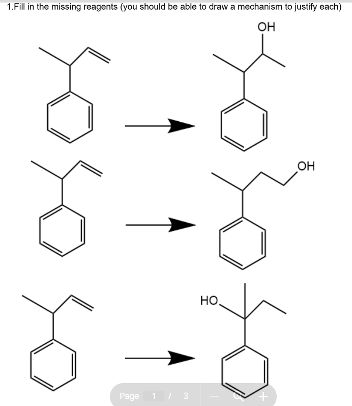 Solved 1.Fill in ﻿the missing reagents (you ﻿should be ﻿able | Chegg.com