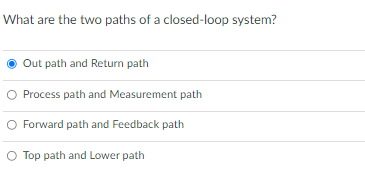 Solved What are the two paths of a closed-loop system? Out | Chegg.com