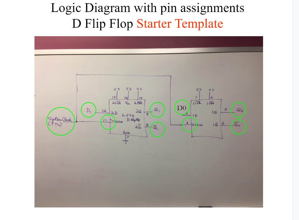 Solved Logic Diagram with pin assignments D Flip Flop | Chegg.com