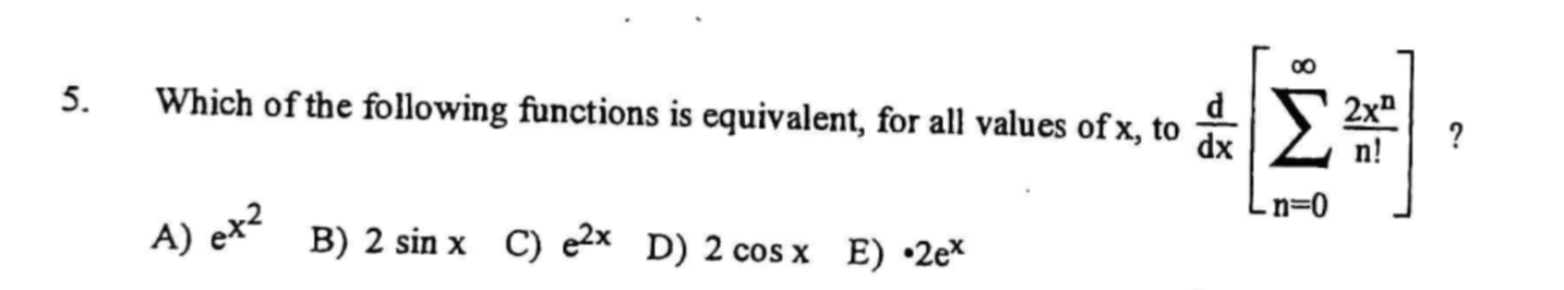 Solved 5. Which of the following functions is equivalent, | Chegg.com