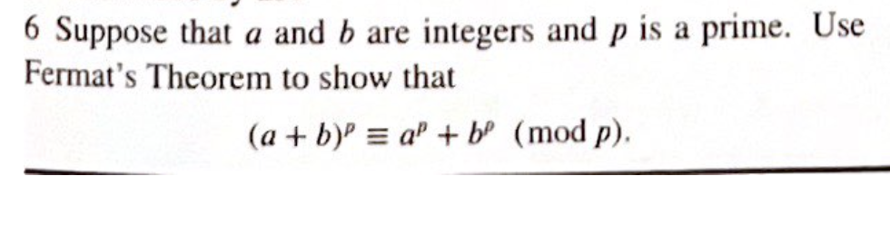 Solved 6 Suppose that a and b are integers and p is a prime. | Chegg.com