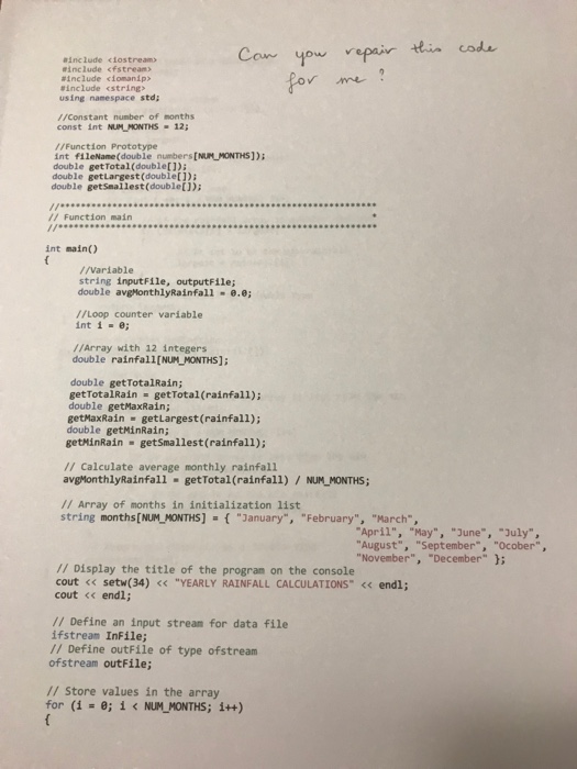 Solved Sprin 9 2017 CMSC 140 Programming Project 6: Rainfall | Chegg.com