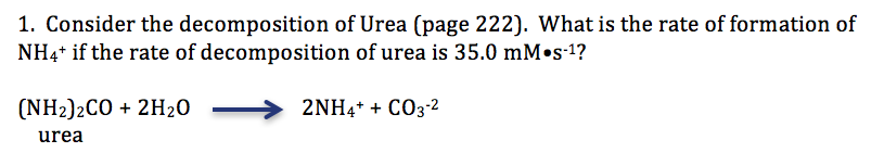 Solved 1. Consider the decomposition of Urea (page 222). | Chegg.com