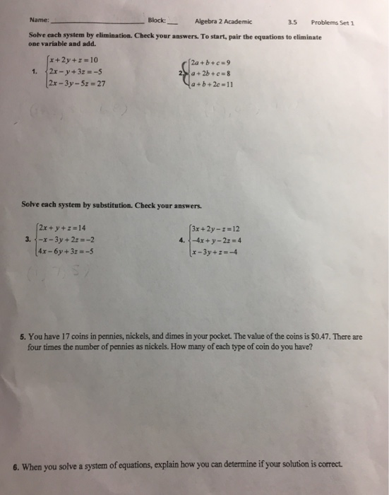 Algebra 2 Problems And Answers