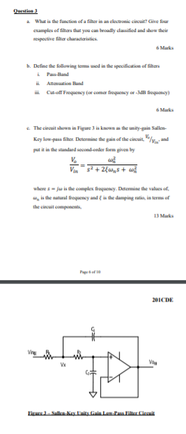 Solved Question 3 What is the function of a filter in an | Chegg.com